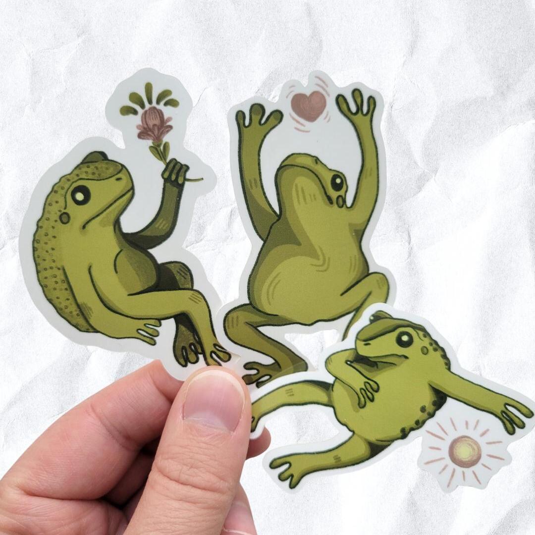 Dancing Frogs Stickers, Frog Sticker, Frog Lover Gift, Frog Sticker ...