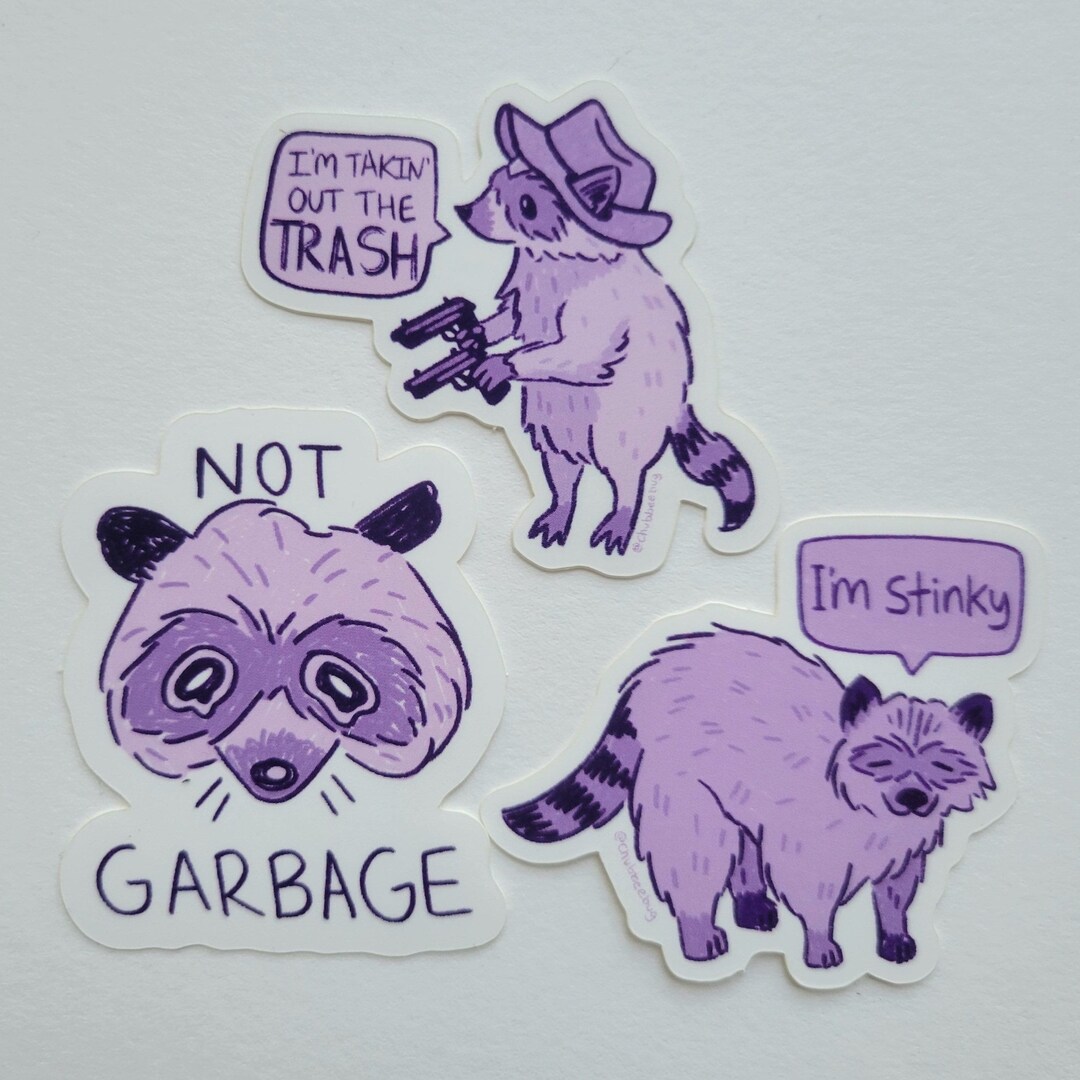 Raccoon Stickers 2, Raccoon Sticker, Raccoon, Trash Panda Sticker ...