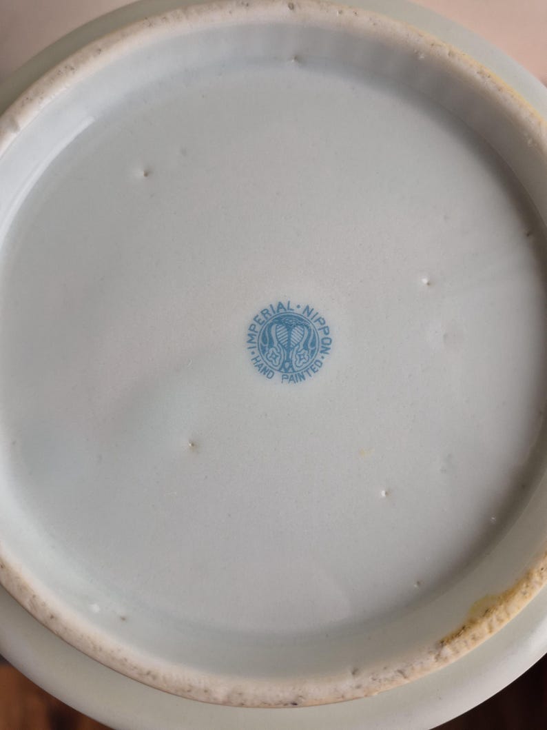 A Vintage Porcelain Nippon Hourglass Vase With a Blue Imperial Nippon ...