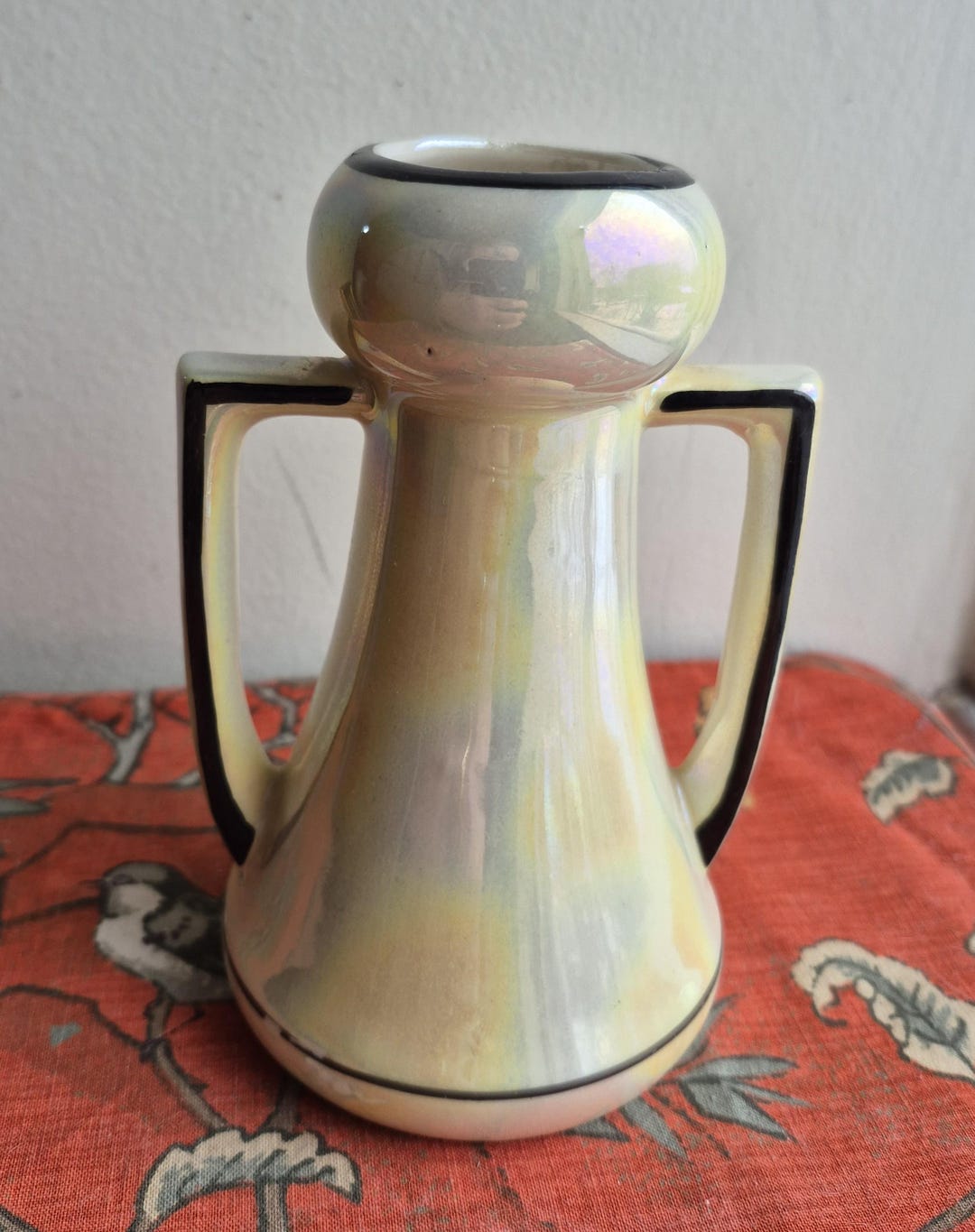 A Vintage Art Deco Style Lusterware Vase Marked Made in Czechslovakia ...