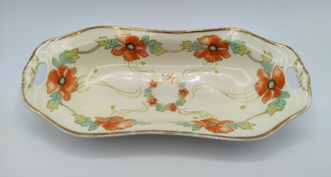 Antique Weimar Germany Floral Porcelain Relish Dish - Etsy
