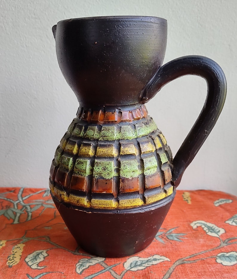 Vintage MCM Italian Pottery Raymor/bitossi Style Pitcher. - Etsy