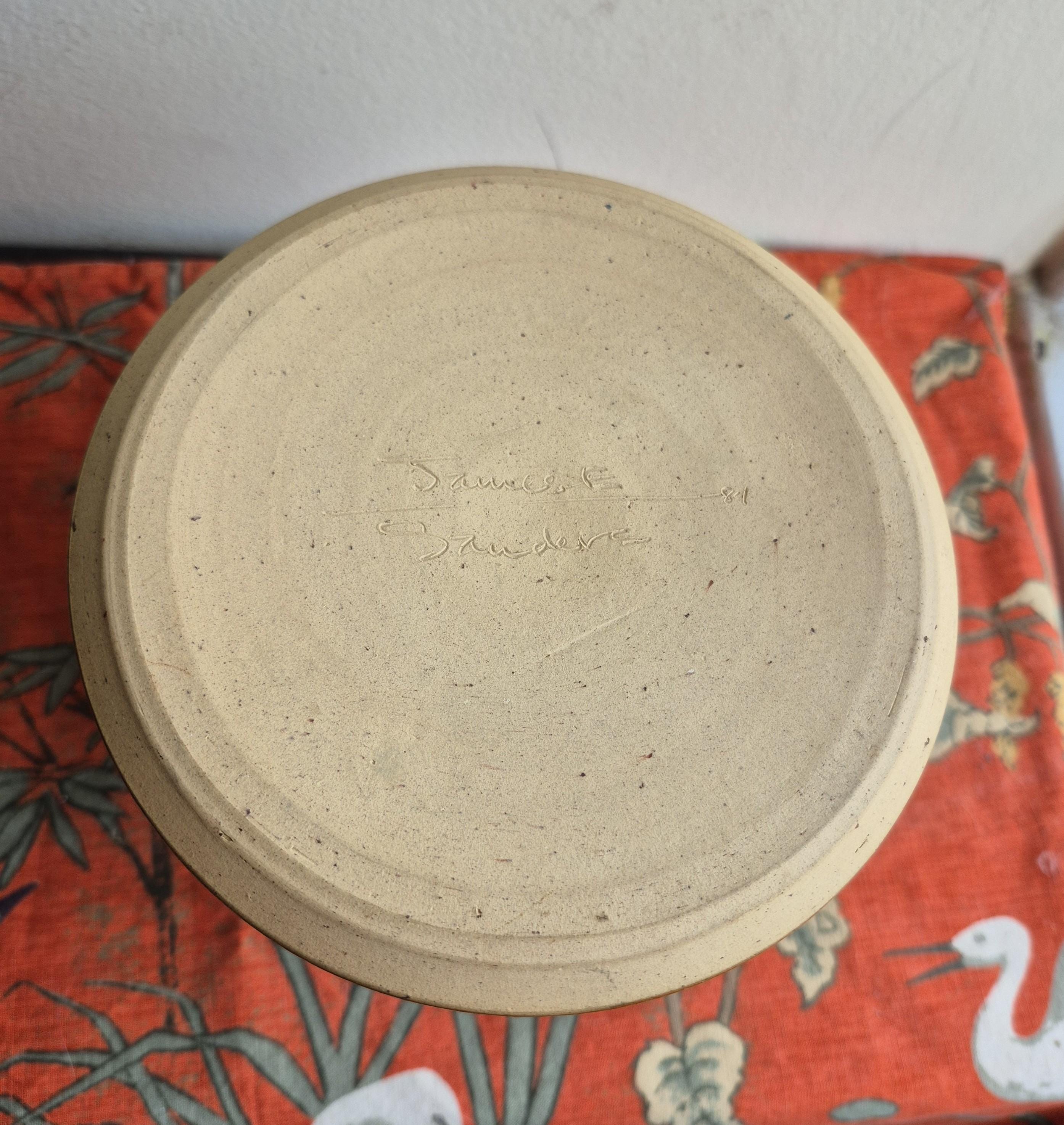 James E. Sanders Pottery. Hand-thrown Studio Art Brown and Black ...