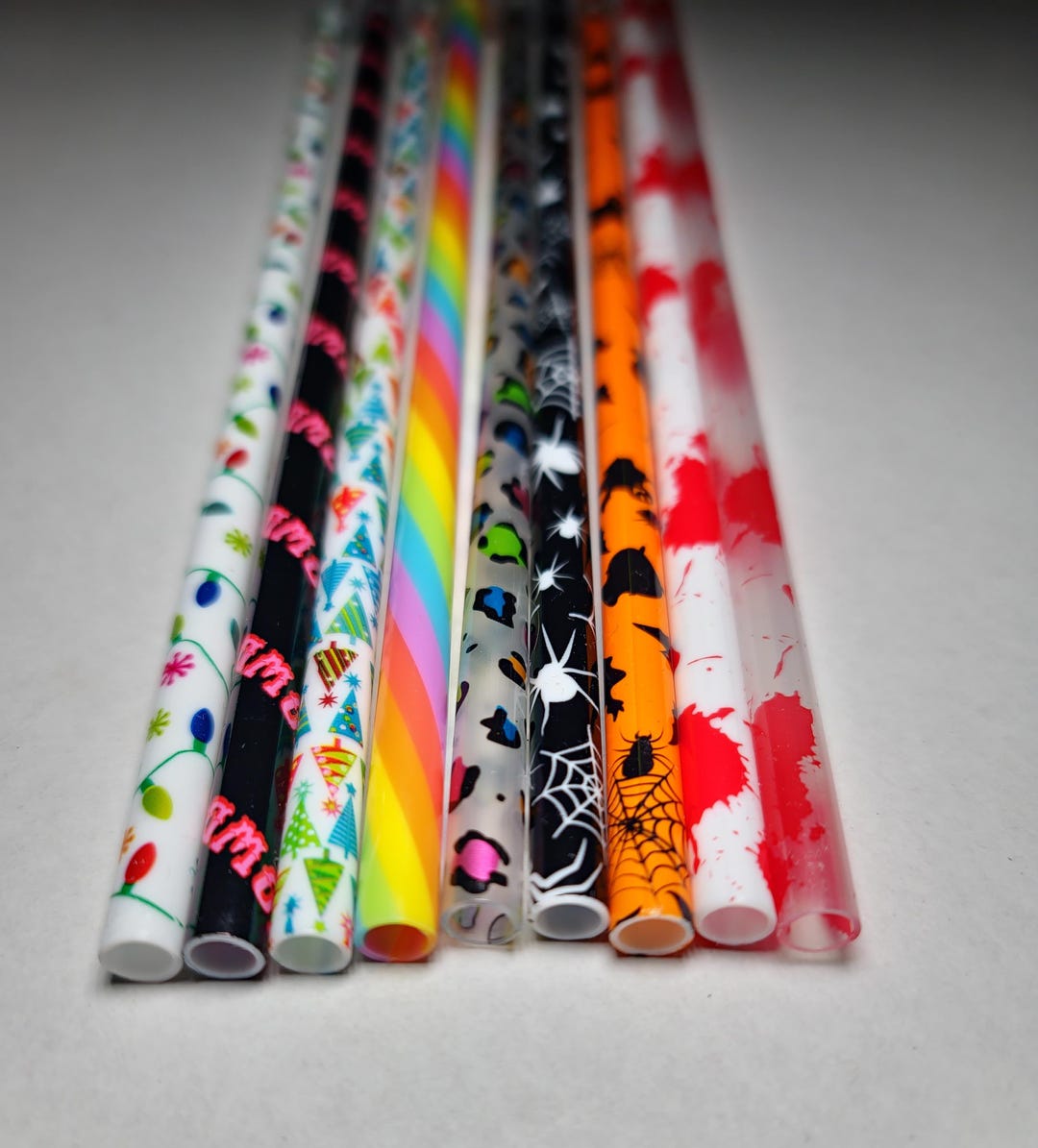 10 Inch Plastic Reusable Straw Blood Splatter - Etsy
