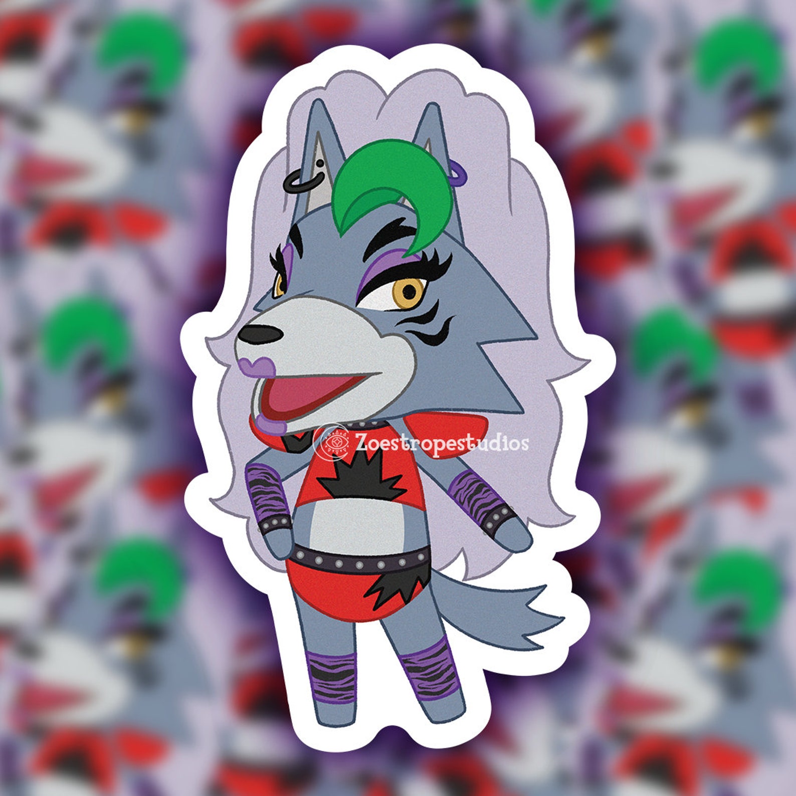 Glamrock Freddy, Chica, Roxy & Monty Animal Crossing Villager Vinyl ...