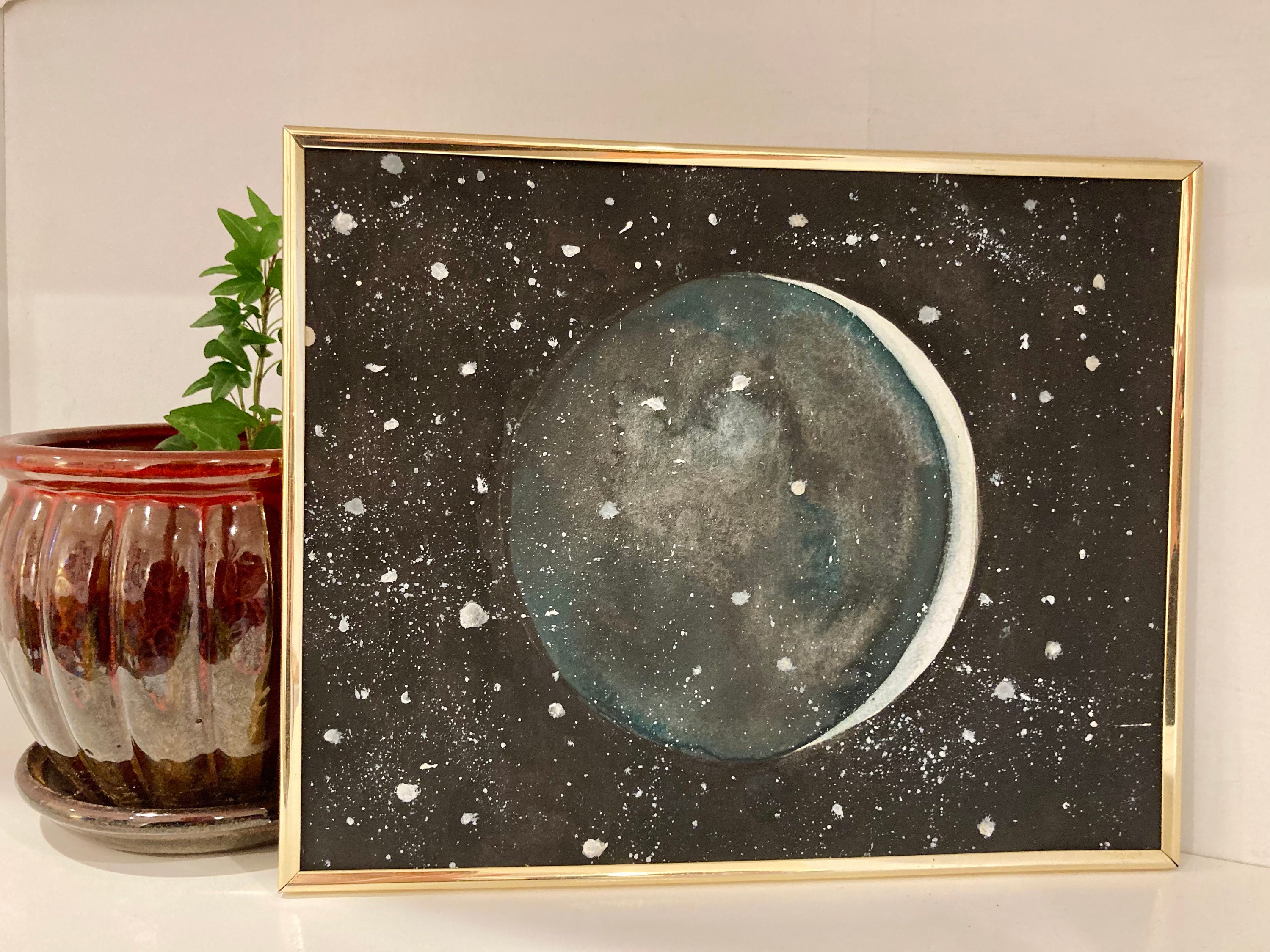 Original Crescent Moon Painting - Etsy