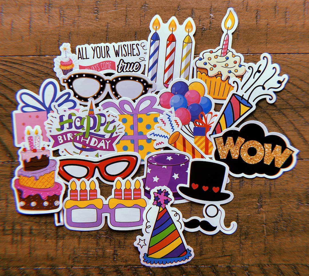 50 Happy Birthday Sticker Pack Cute Birthday Stickers Happy - Etsy
