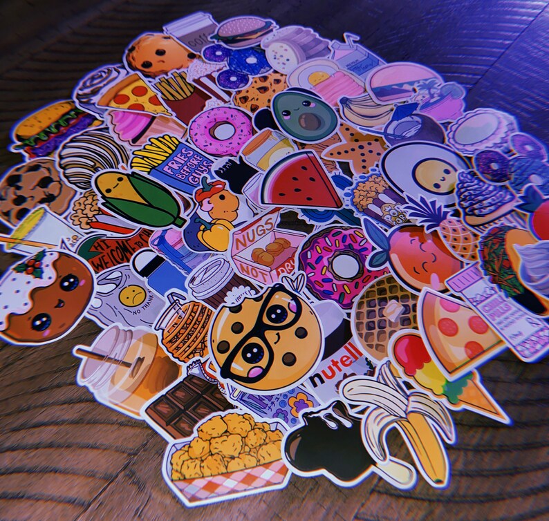 100 Kawaii Stickers Cute Food VSCO Stickers Fruit Stickers Food Lover ...