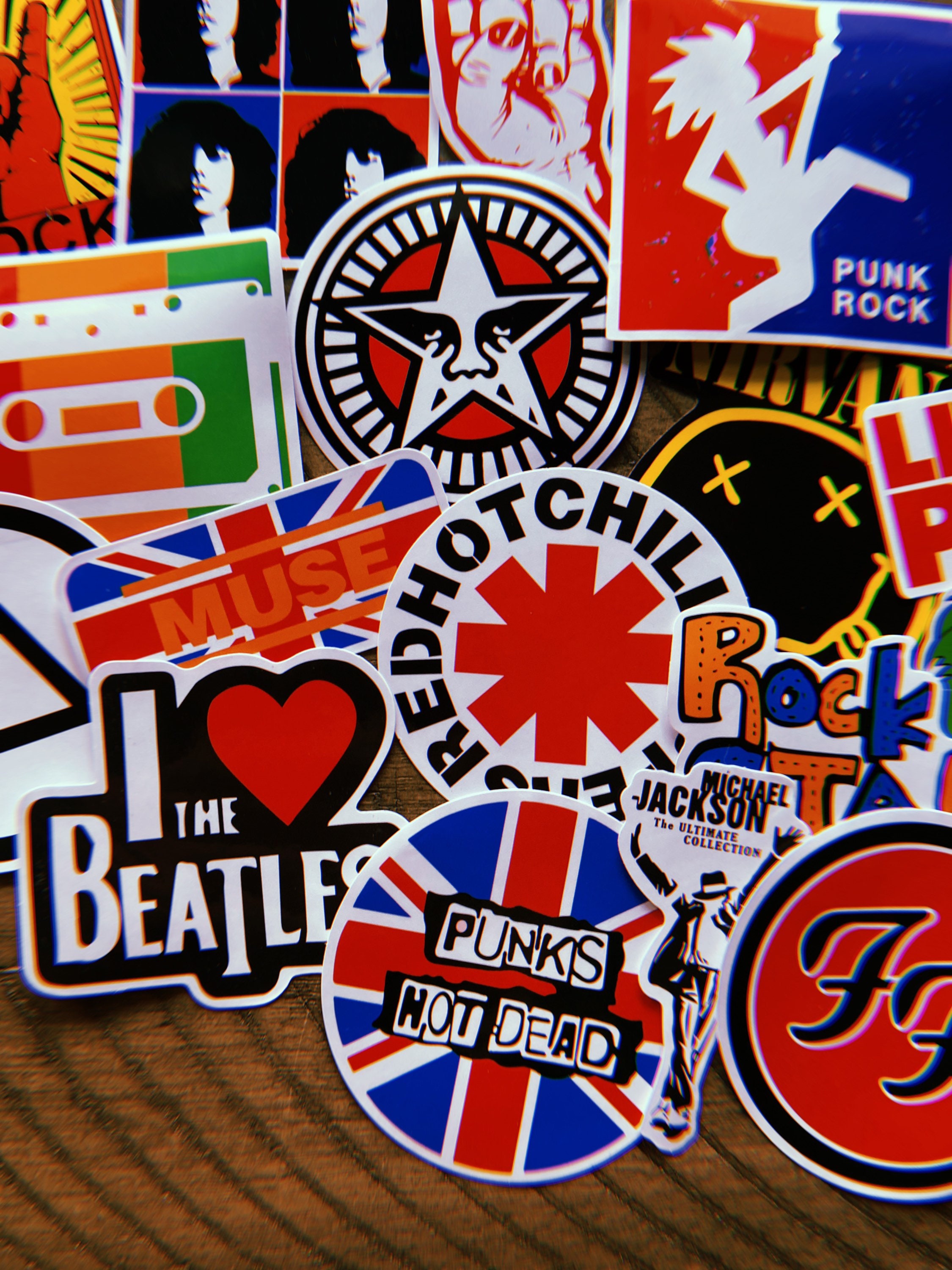 50 Old Band Sticker Packs Lincoln Park Red Hot Chili Peppers Beatles ...