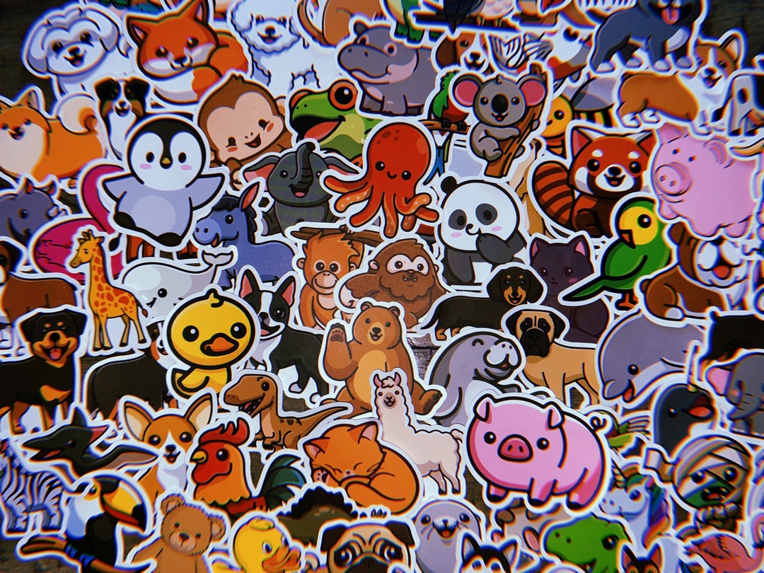 100 Kawaii Sticker Pack Cute Animal Gifts for Her Cat Stickers Corgi ...