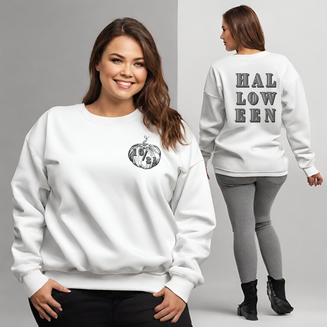 Halloween Sweatshirt, Graphic, Scary, Sweater, Front & Back Print ...