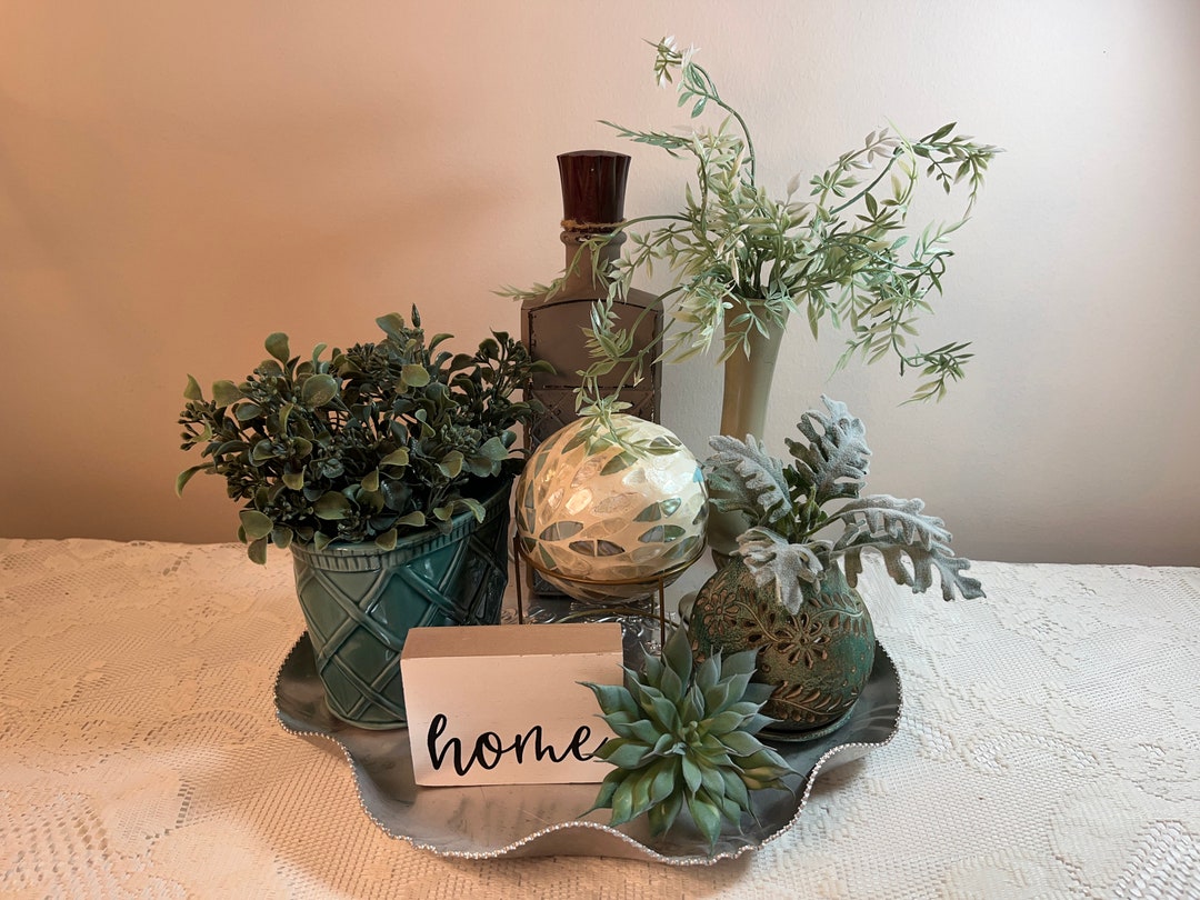 Aqua Centerpiece Centerpieces Coffee Table Centerpiece - Etsy