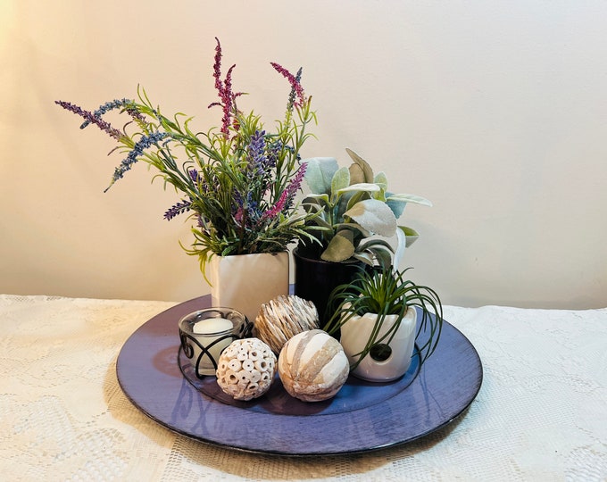 Spring Centerpiece, Purple Centerpiece, Coffee Table Centerpiece ...