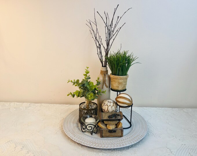 Rustic Beige Centerpiece, Centerpieces, Coffee Table Centerpiece ...