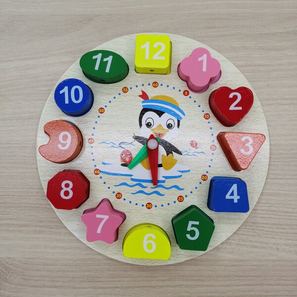 Wooden Toddler Clock - Etsy