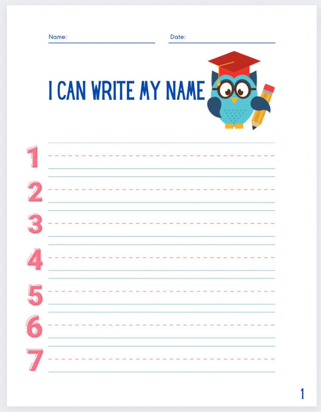 Handwriting Practice Worksheet | Elementary Worksheet | Printable ...