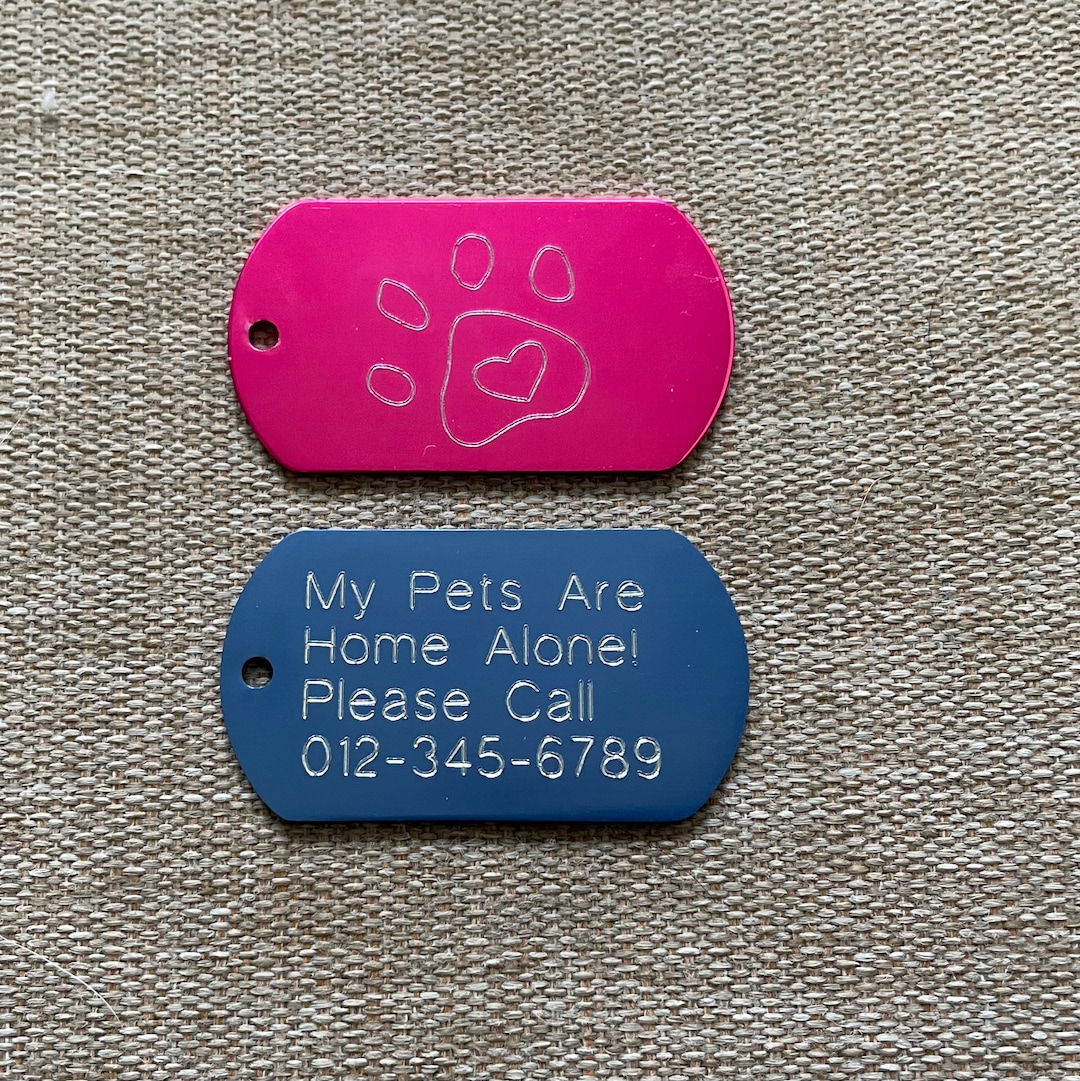 My Pets Are Home Alone Personalized Dog Tag Keychain - Etsy