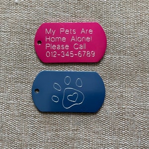 My Pets Are Home Alone Personalized Dog Tag Keychain - Etsy