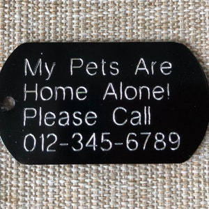 My Pets Are Home Alone Personalized Dog Tag Keychain - Etsy