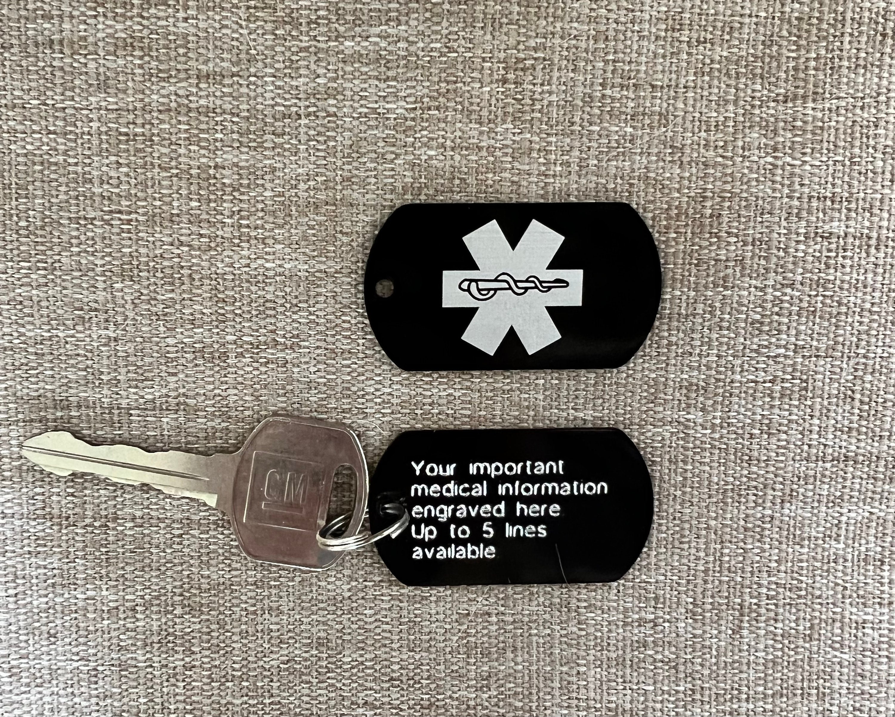 Custom Medical Alert Dog Tag Engraved With Your Information - Etsy