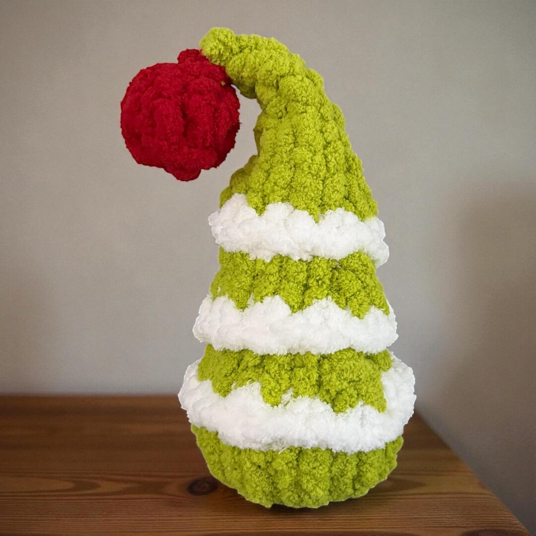 Grinch Themed Chenille Chunky Yarn Christmas Tree - Etsy