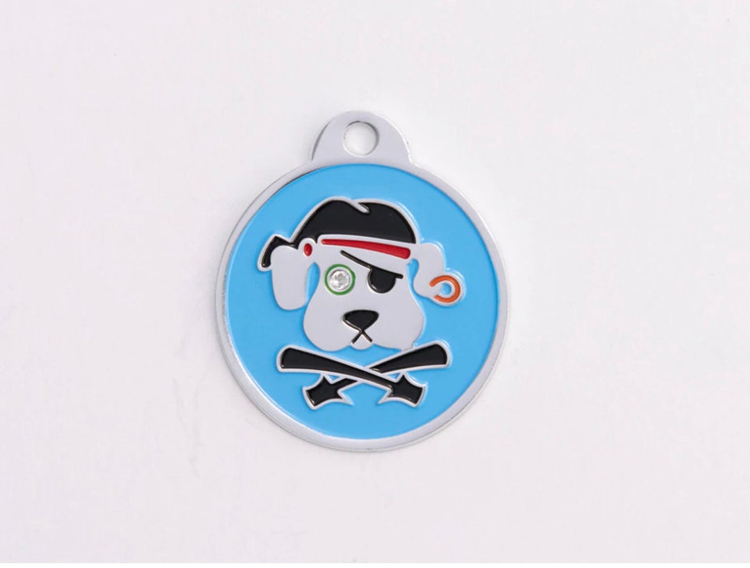 Swarovski Pirate Dog Tag, Personalized and Engraved - Etsy