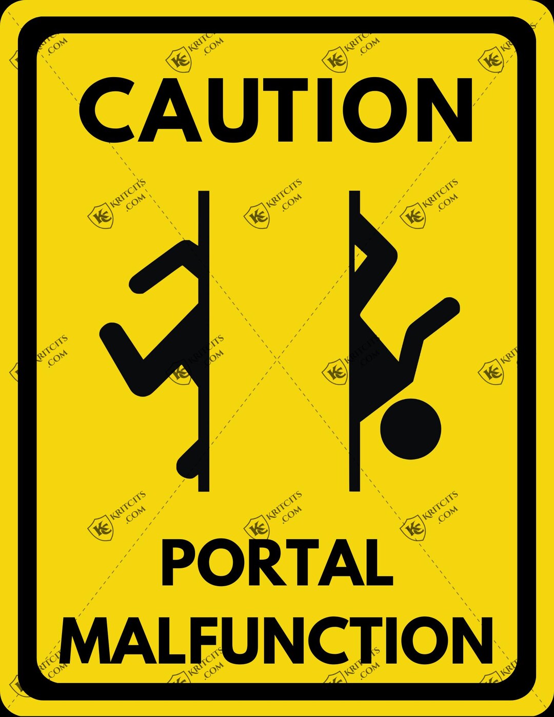 Portal Malfunction Funny Construction Sign | 3D Printed Tabletop Decor ...