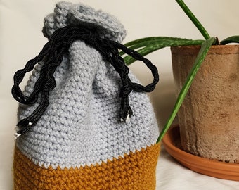 Green Apple Bag/ Handmade Crochet Drawstring Bag / Crochet Pouch - Etsy