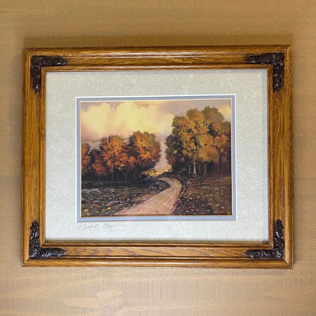 Wood Framed Robert L. Foster Art Print of A Country Road and Fall Color ...