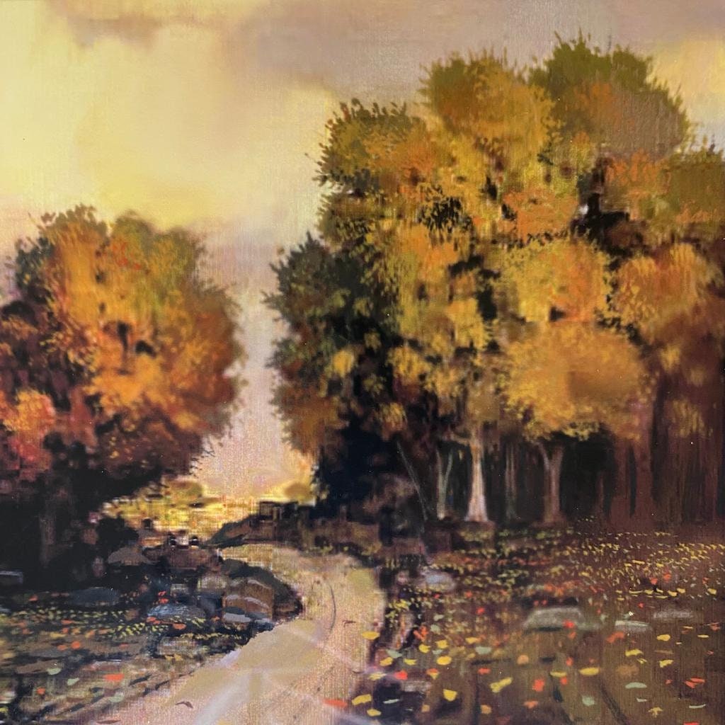 Wood Framed Robert L. Foster Art Print of A Country Road and Fall Color ...