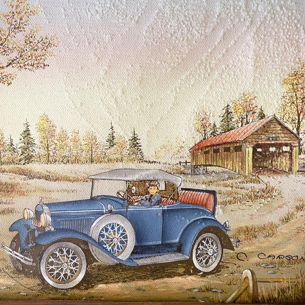 Vintage Signed C. Carson Serigraph Painting on Canvas-wood Framed - Etsy