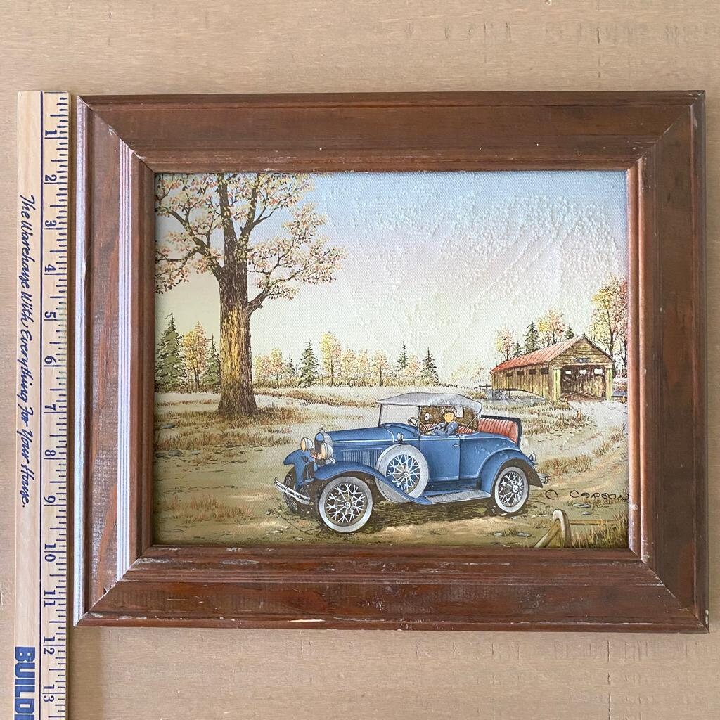 Vintage Signed C. Carson Serigraph Painting on Canvas-wood - Etsy