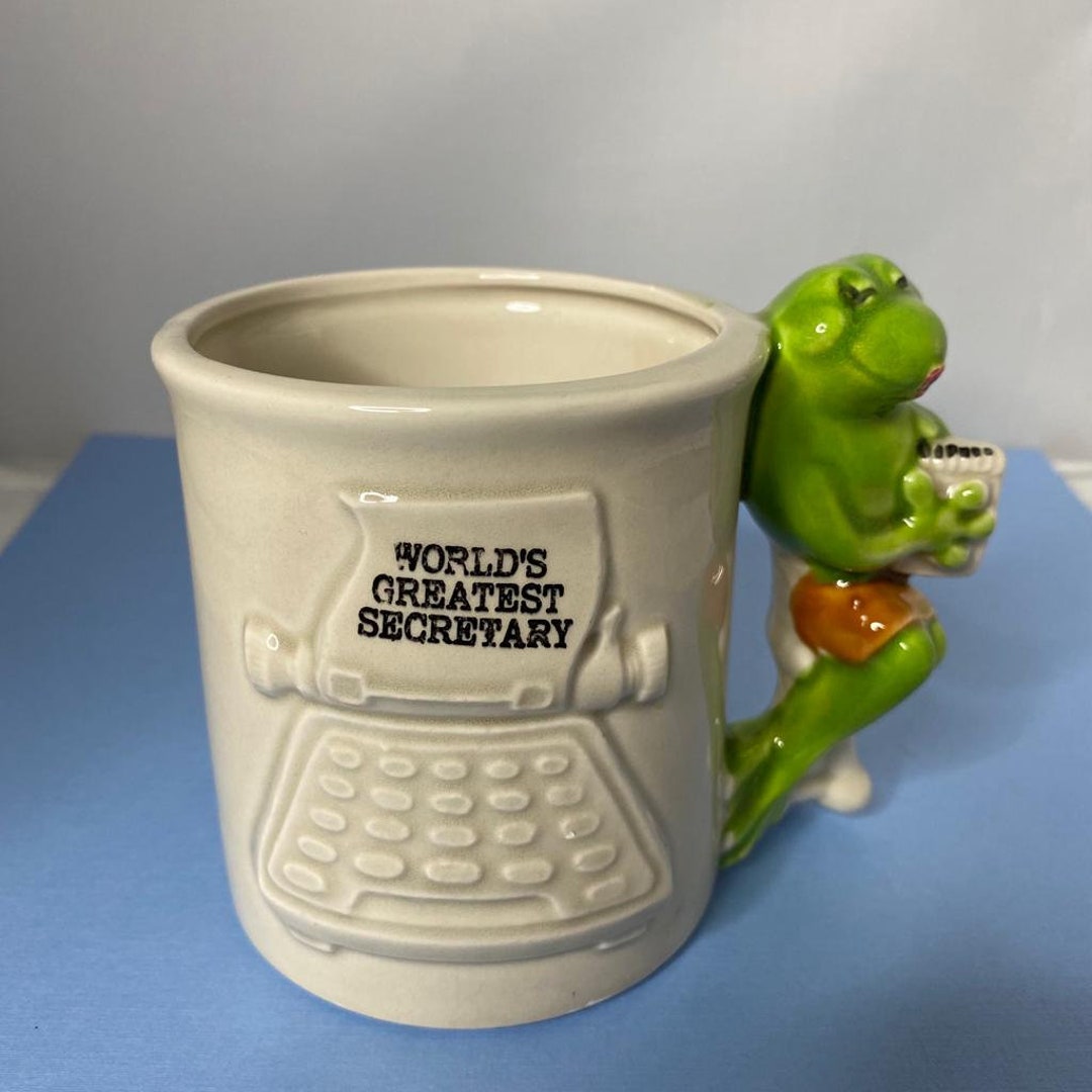 Enesco Vintage 1980 World's Greatest Secretary Mug - Frog Handle - Etsy