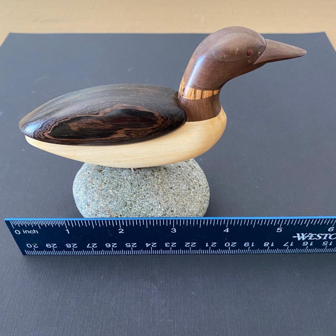 Cute Wooden Duck Sitting on A Stone Figurine - Etsy