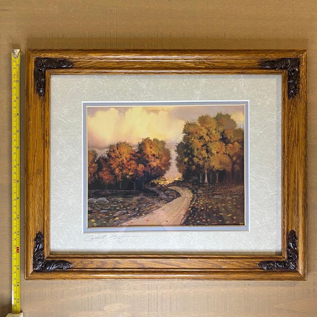 Wood Framed Robert L. Foster Art Print of A Country Road and Fall Color ...