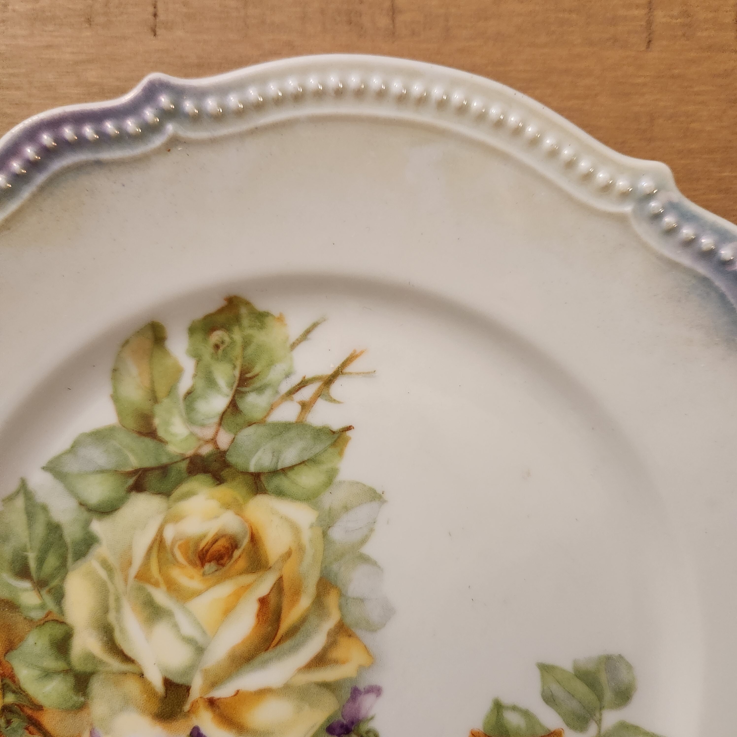 Antique 1914-1918 PK Silesia Floral Scalloped Edge Plate - Etsy