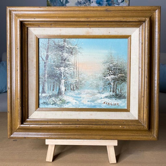 Vintage Schiller Oil Painting of Forest & River in the | Etsy