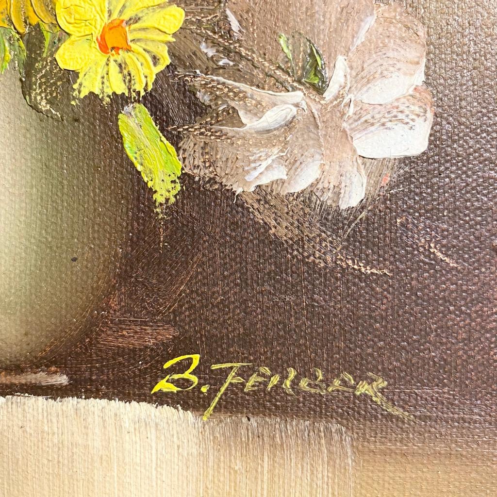 Vintage B. Ferber Floral Oil Painting - Matted Wood Frame - Etsy
