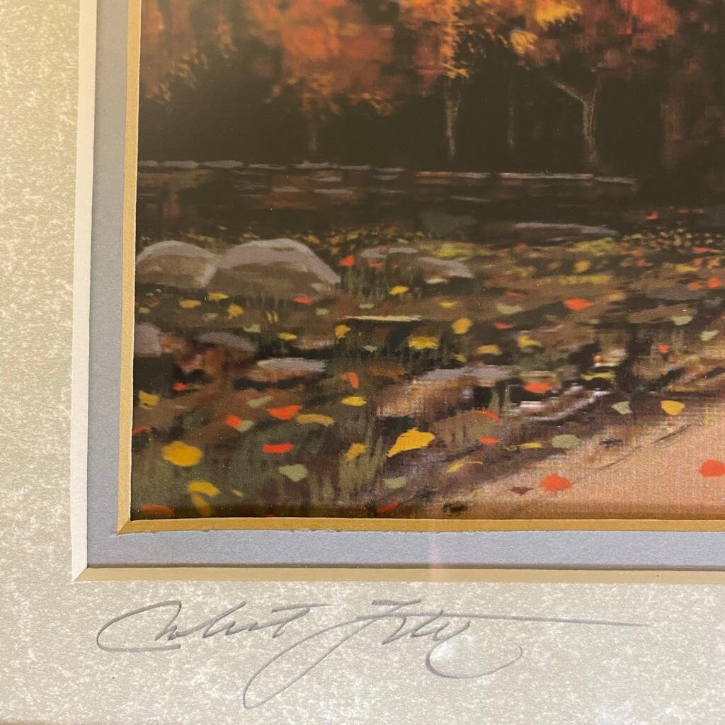 Wood Framed Robert L. Foster Art Print of A Country Road and Fall Color ...