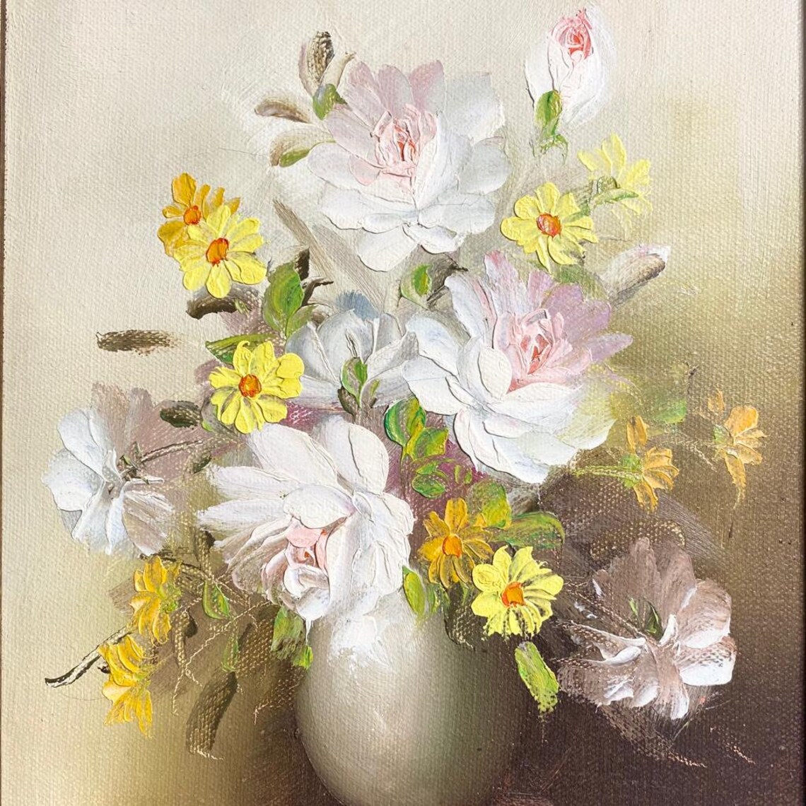 Vintage B. Ferber Floral Oil Painting Matted Wood Frame - Etsy