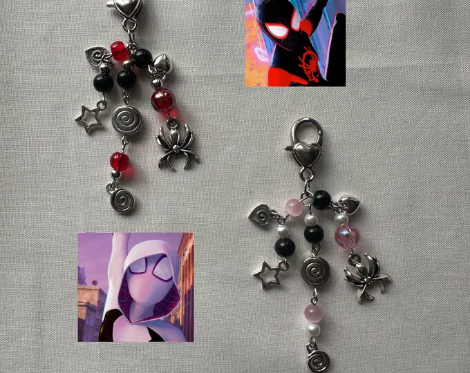 Handmade Matching Miles Morales and Gwen Stacy Keychains - Etsy