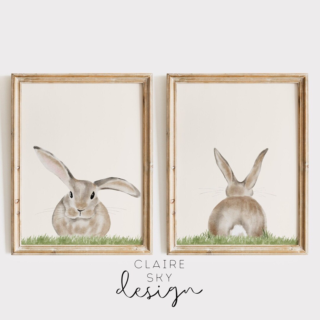 Easter Bunny Prints Set of 2 | Easter Printable Wall Art | Easter ...