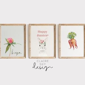 Printable Easter Wall Art | Easter Prints Set of 10 | Spring Wall Art ...