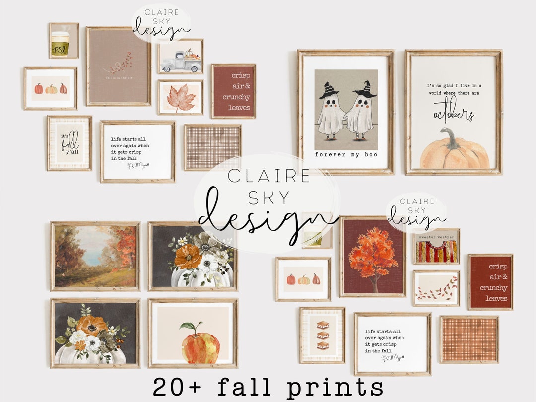 October Wall Art Mega Bundle | Fall Prints | Autumn Gallery Wall Set ...