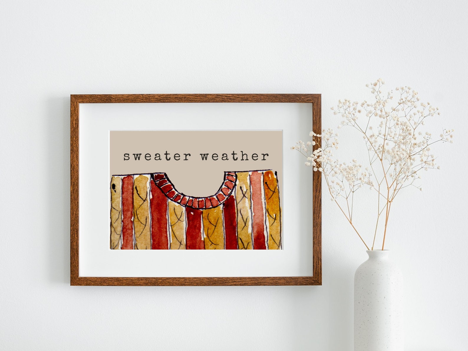 Sweater Weather Sign Fall Printable Wall Art Autumn Prints Rust Fall ...