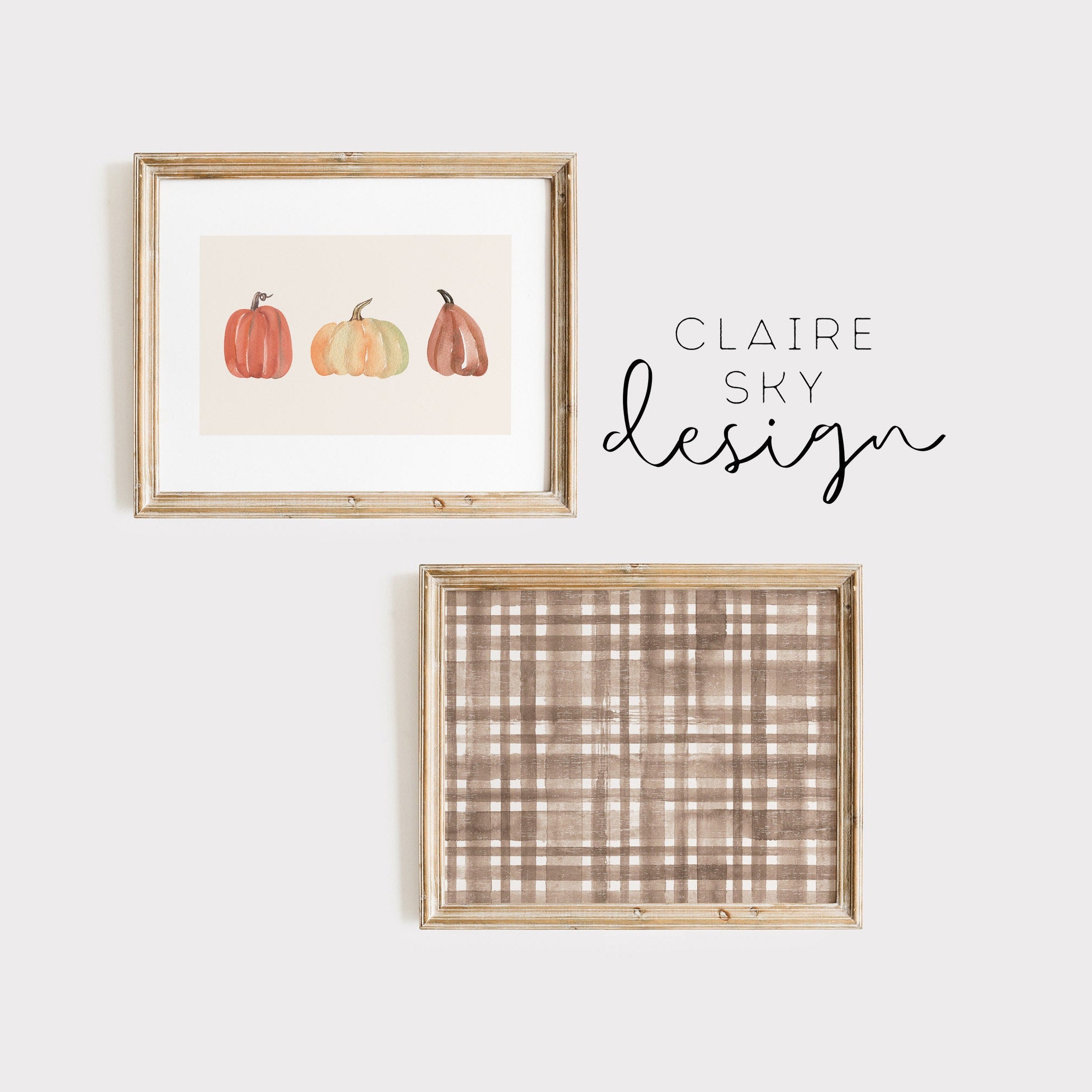 Neutral Plaid Autumn Print Fall Printable Wall Art Neutral - Etsy