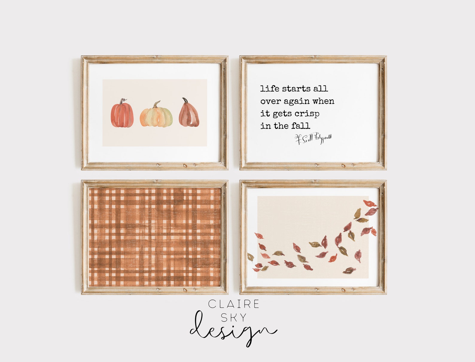 October Wall Art Set | Fall Colors Gallery Wall Prints | Autumn Print ...