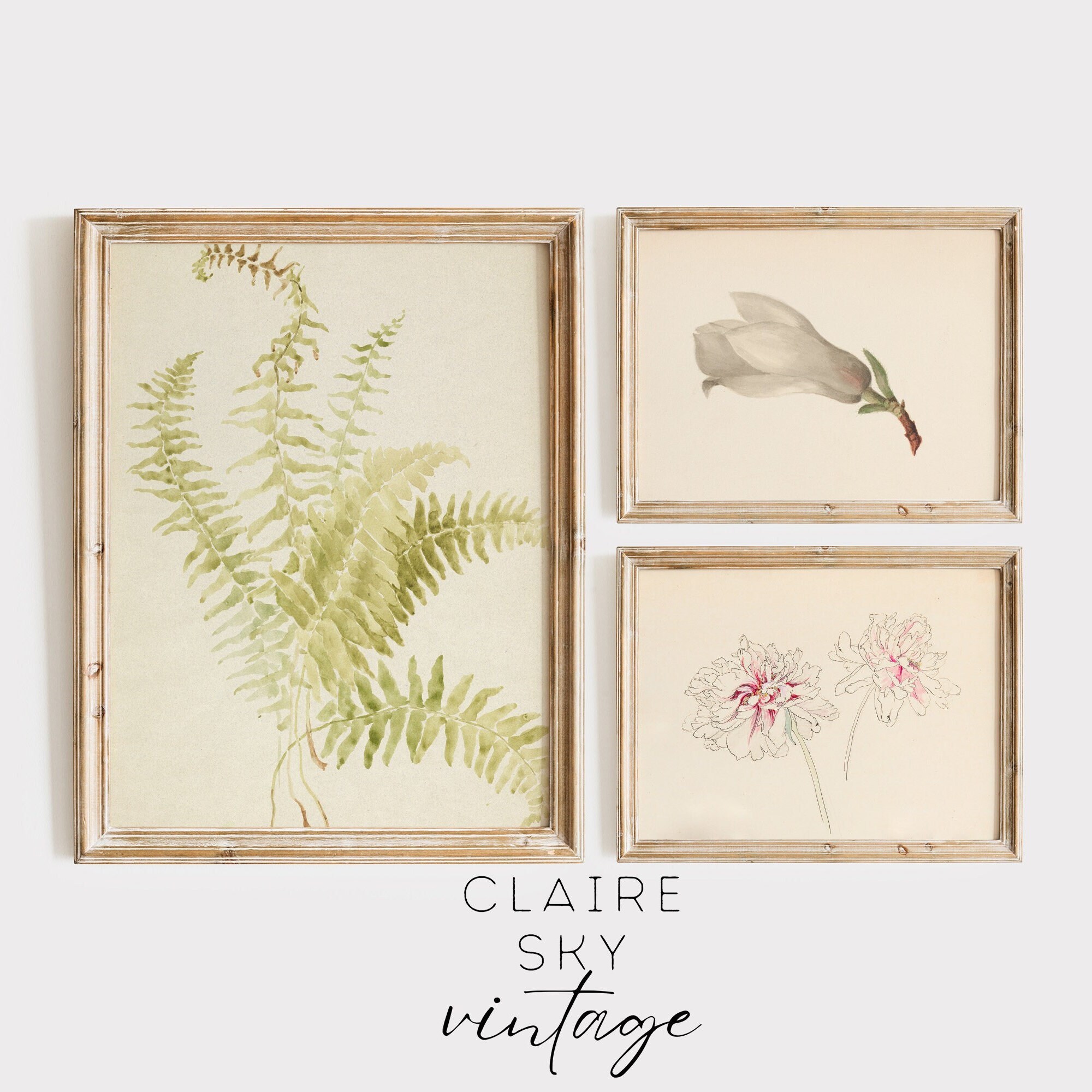 Spring Gallery Wall Set Vintage Easter Prints Vintage Spring Art French ...