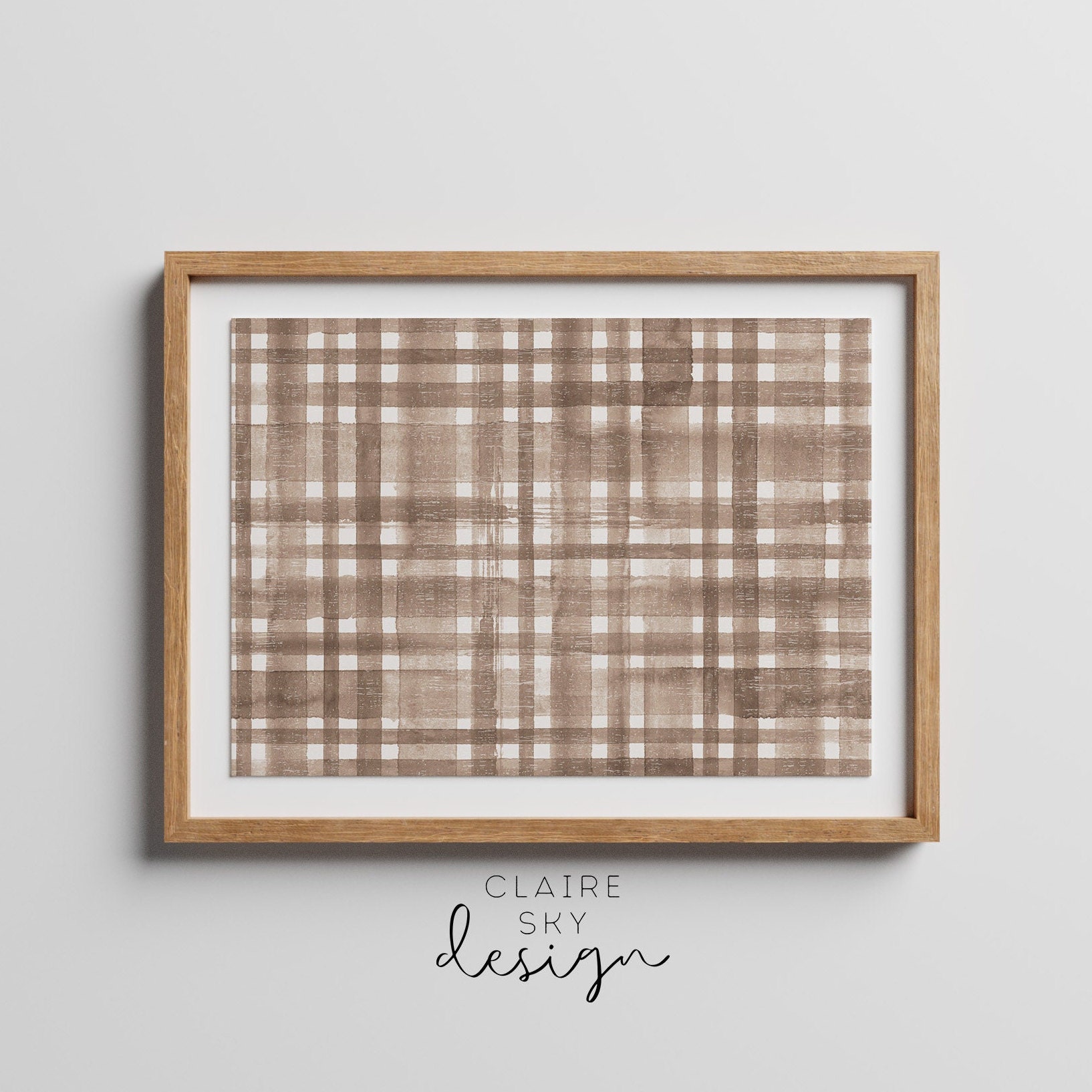 Neutral Plaid Autumn Print Fall Printable Wall Art Neutral - Etsy