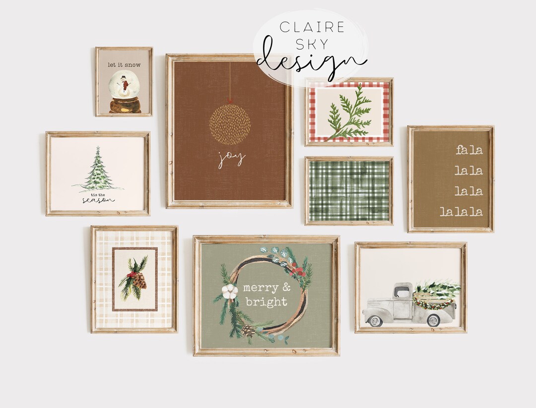 Christmas Prints | Boho Christmas Printable Wall Art | Neutral ...